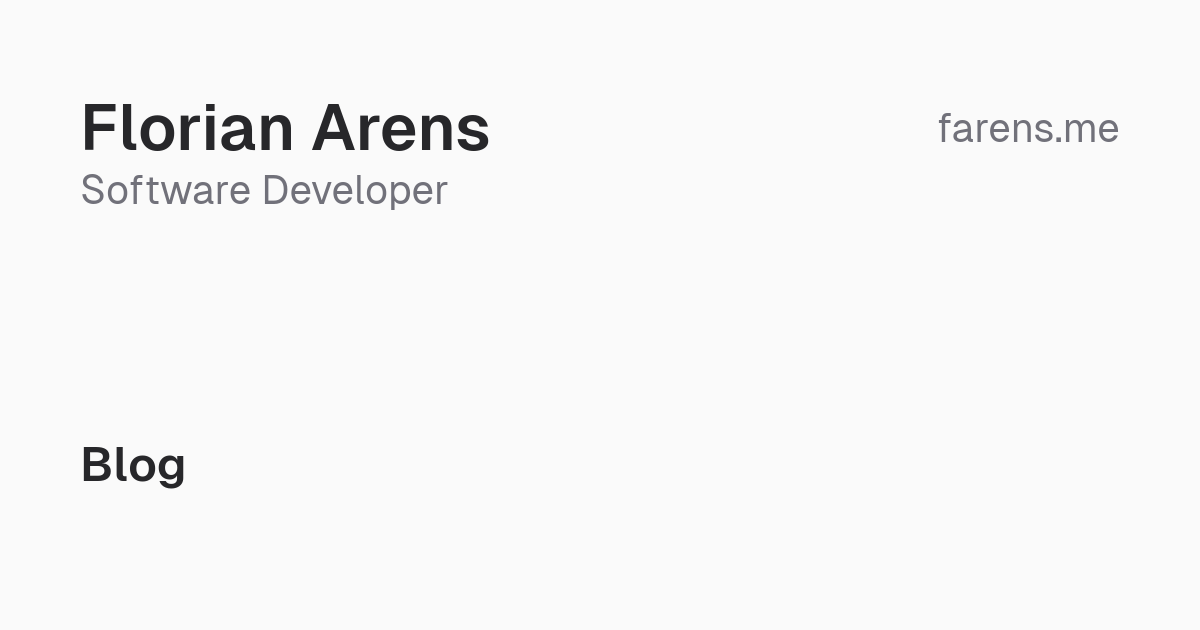 Blog - Florian Arens