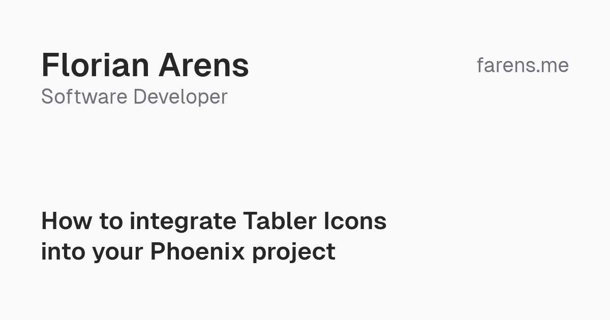 How to integrate Tabler Icons into your Phoenix project